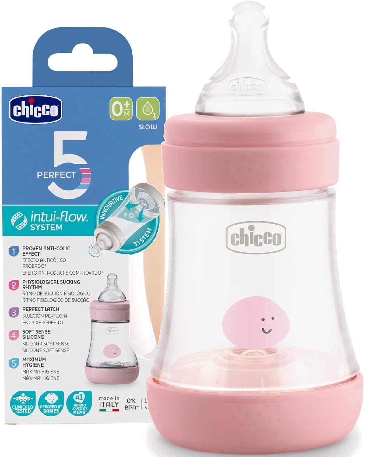 Chicco P5 PP Girl Bottle 150ml Slow Flow CL2 Anti-Colic