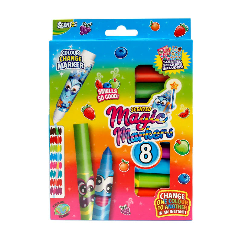 Scentos Scented Magic Markers Pack of 8 - Color Changing Markers for Kids