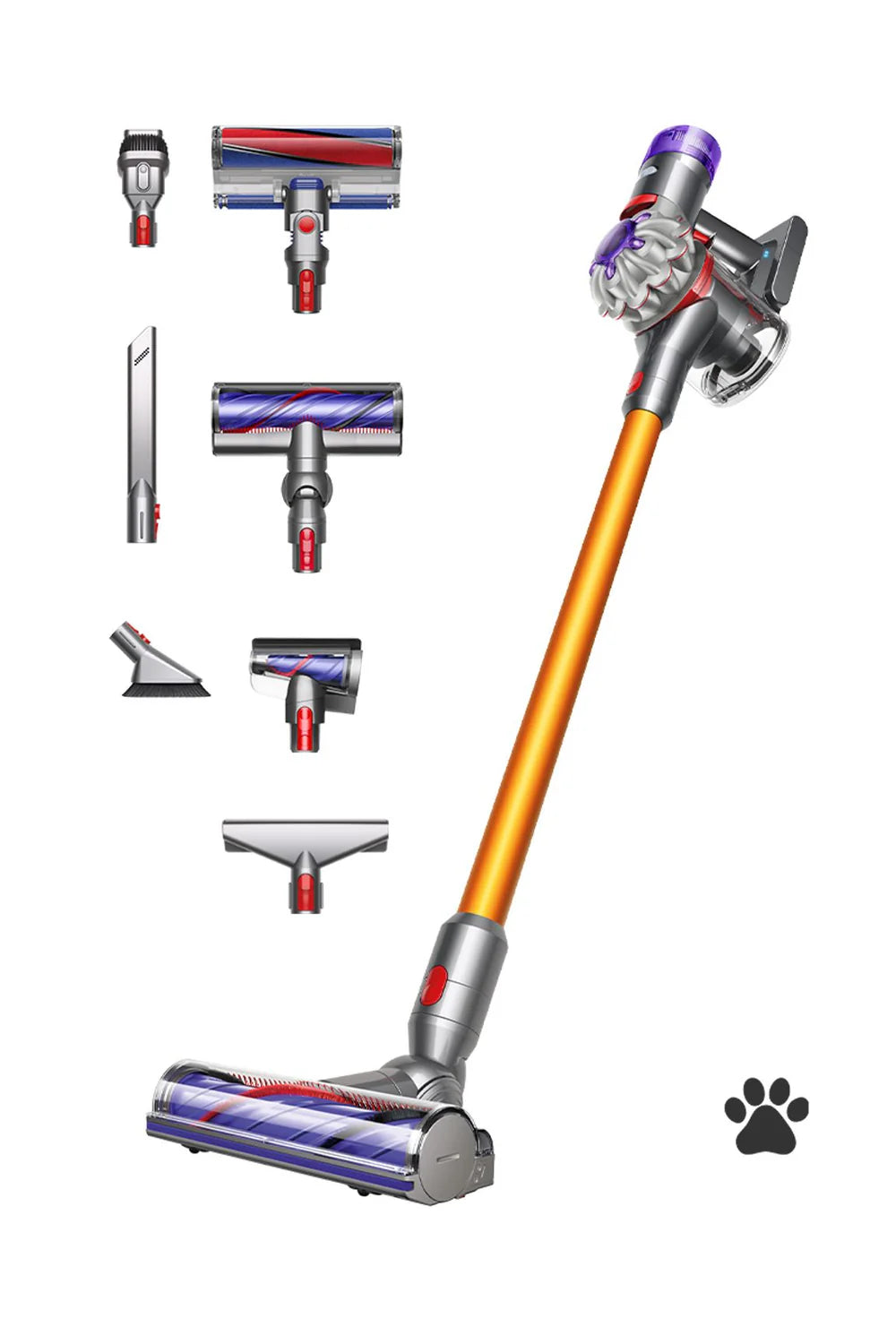 Dyson V8 Absolute Cordless Vacuum Silver/Yellow - 40 Min Runtime