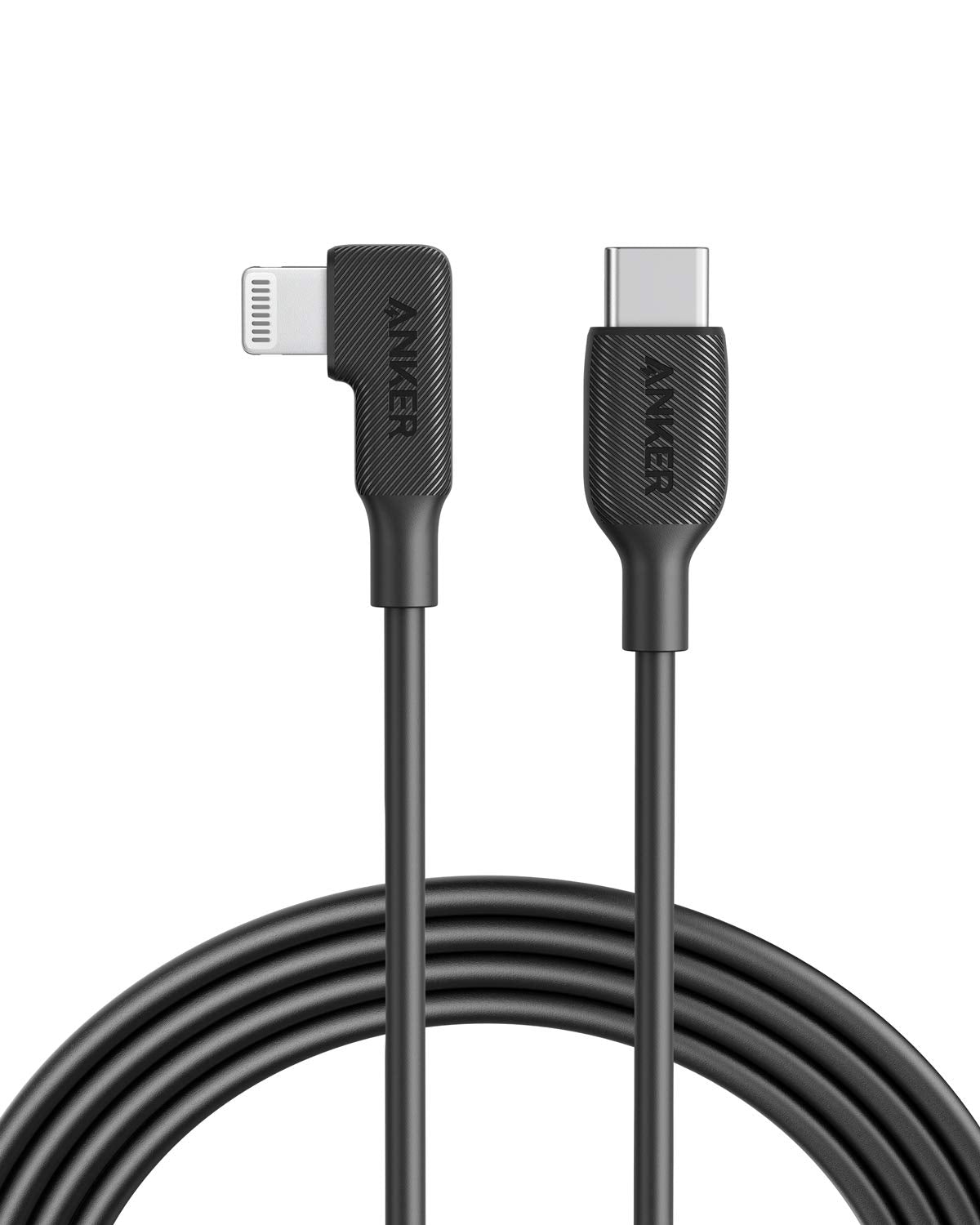 Anker PowerLine C to Right Angle Lightning cable 6ft - Black