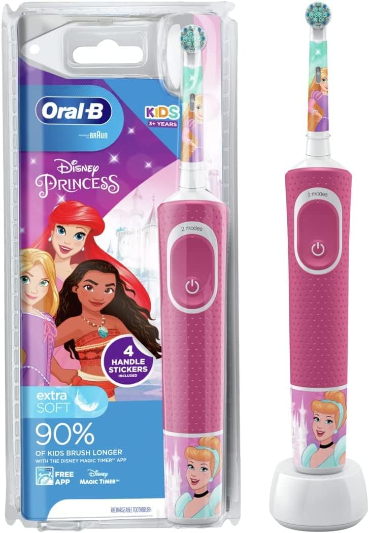 Oral-B by Braun Kids Rechargeable Electric Toothbrush with 4 Disney Pr