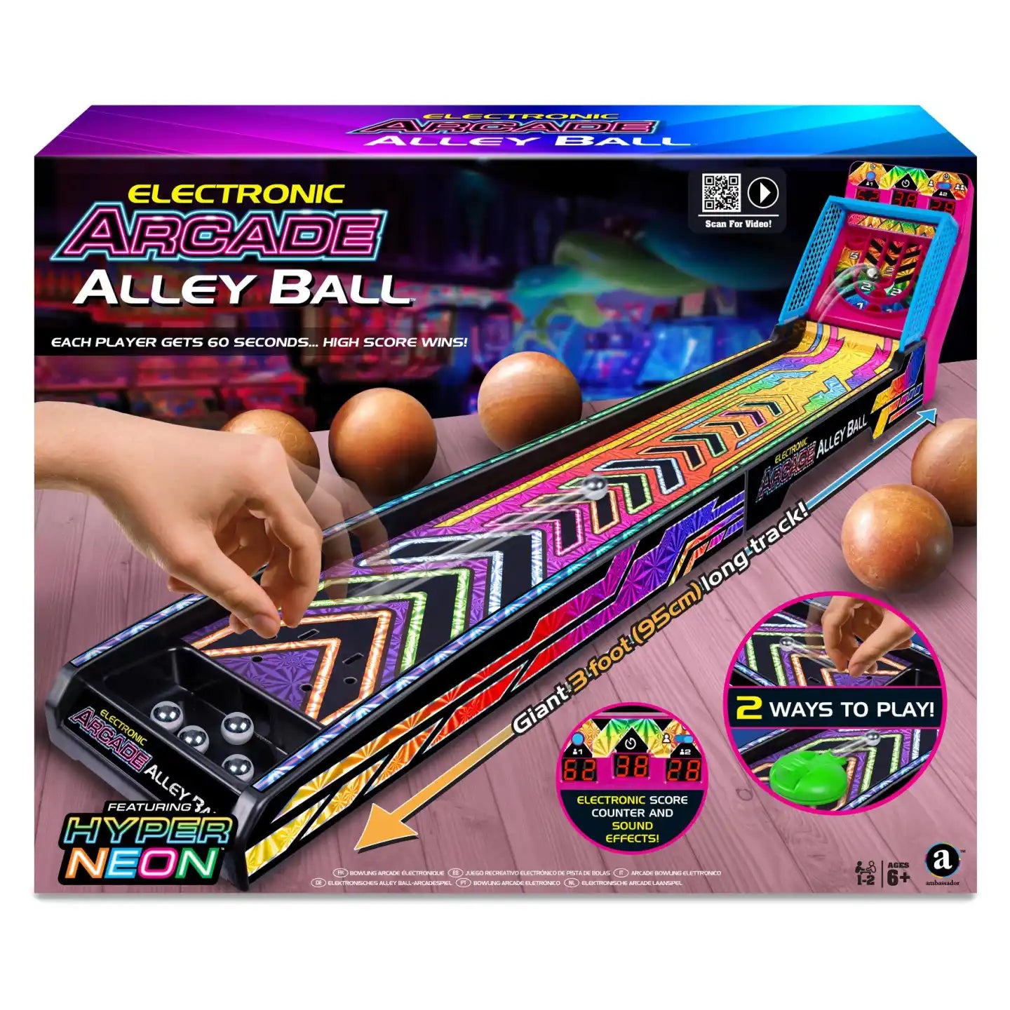Ambassador Electronic Arcade Alley Ball – Hyper Neon Series