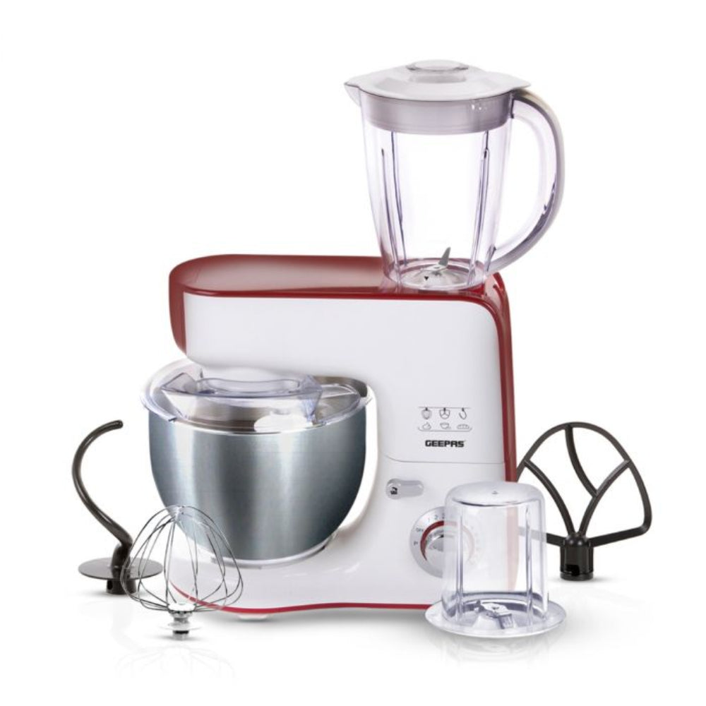 Geepas 5-in-1 Stand Mixer 800W 5.5L Bowl Grinder & Blender