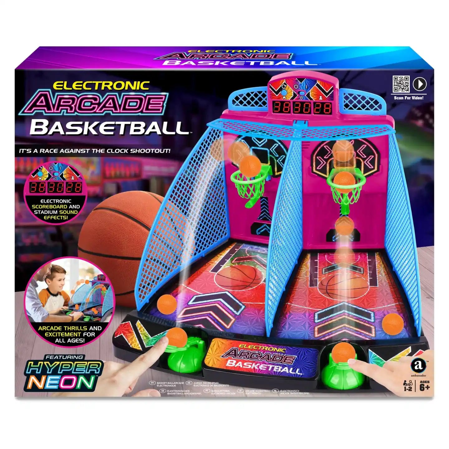 Ambassador Electronic Arcade Basketball (Hyper Neon Series)