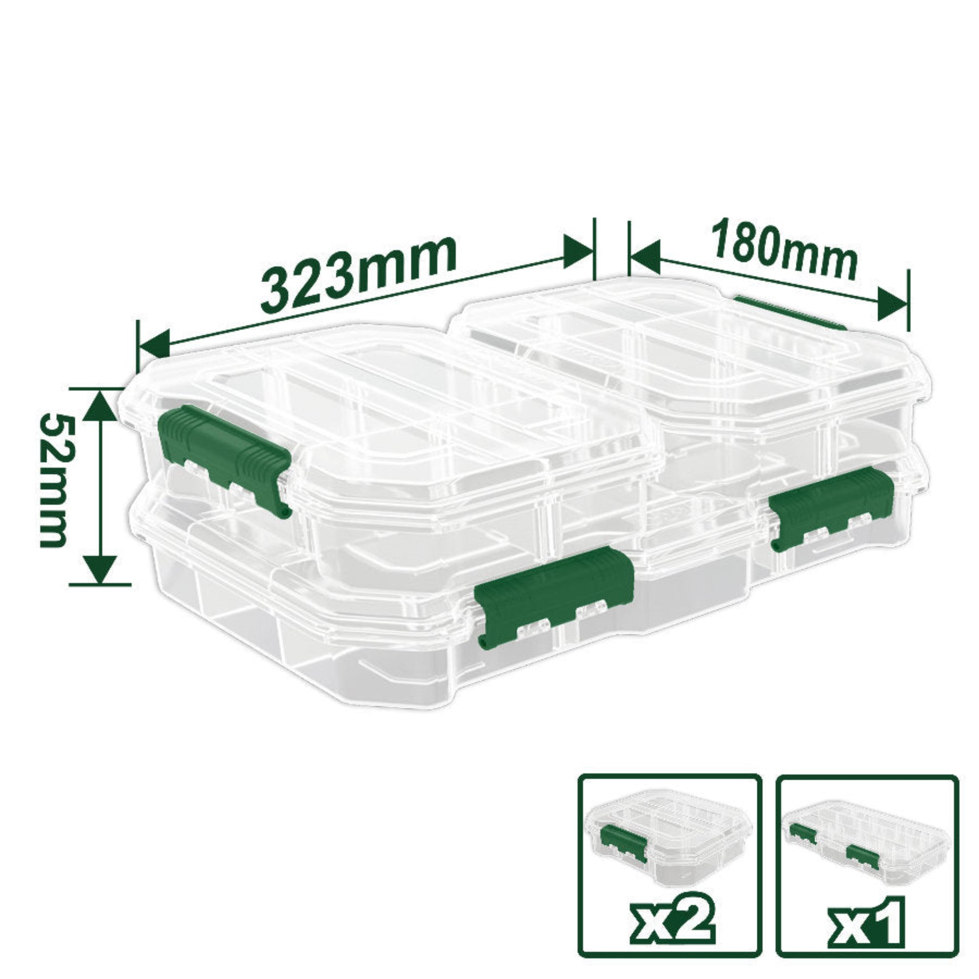 JADEVER 3 Piece Transparent Plastic Box Set Durable