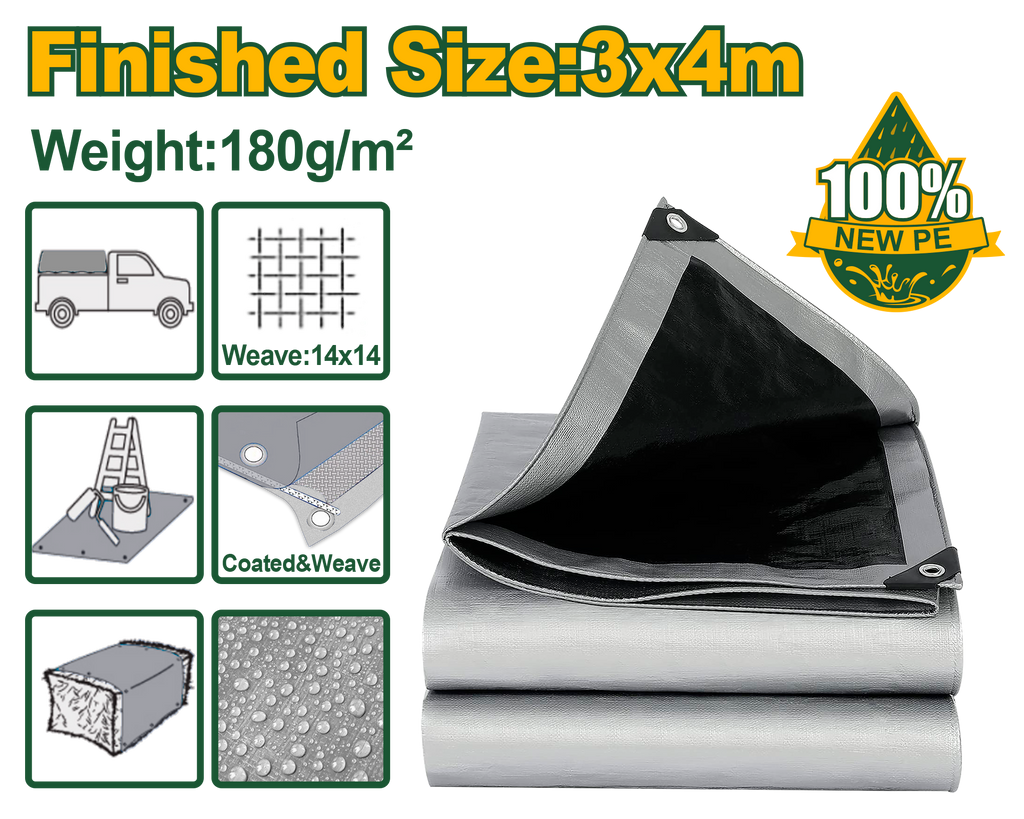 JADEVER Heavy Duty Tarp 4×3m Durable & Weatherproof