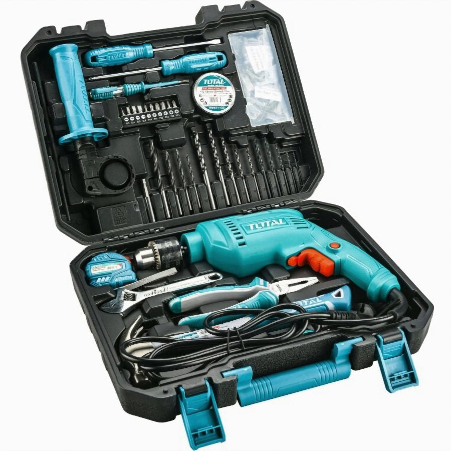 Total 13mm 680W Drill with 115-Piece Tool Set High