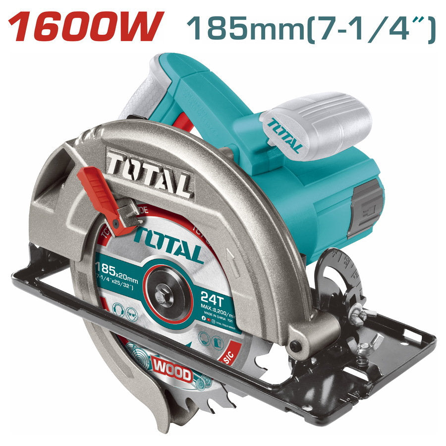 Total 1600W Circular Saw 185mm Blade for Precision Cuts