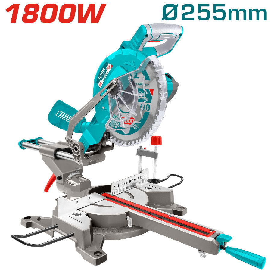 Total 1800W 10” Sliding Mitre Saw Precision Cutting Power