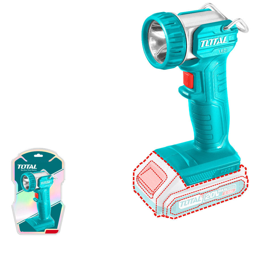 Total 20V Work Lamp Adjustable Head & Bright LED Light