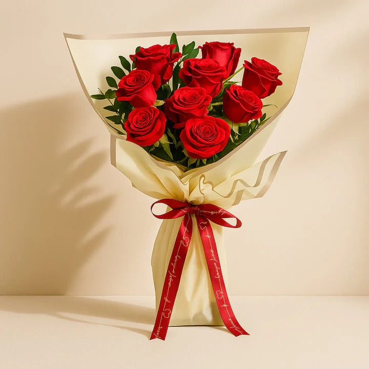 20 Red Roses Bouquet – Elegant Romantic Gift