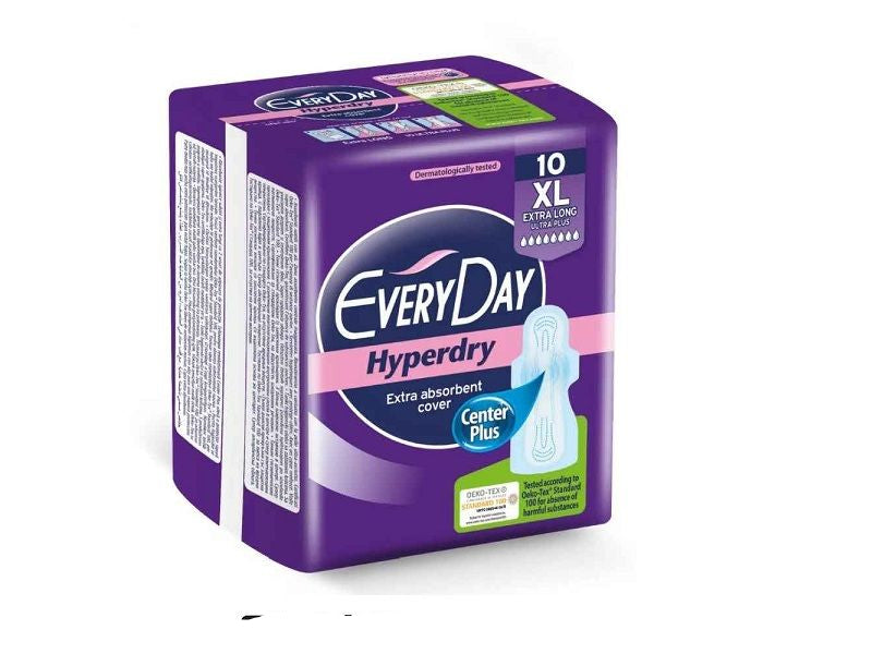 EveryDay Ultra Dry Women's Pads - 10 Extra Long Pads Comfort