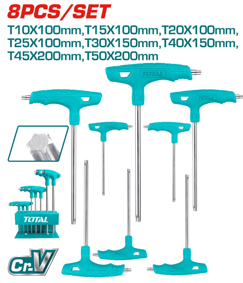 Total 8-Piece T-Handle Nut Driver Set (THHW80836)