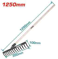 Total 125cm Steel Ground Rake with Wooden Handle | Durable
