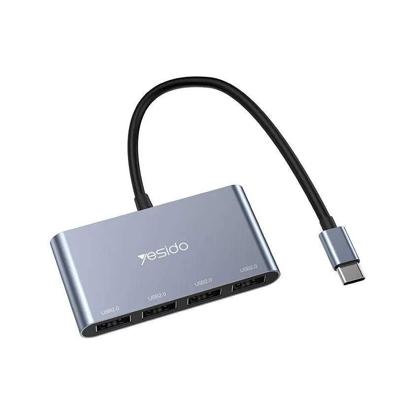 YESIDO HB13 USB C Hub with 4 USB 2.0 Ports Aluminum Design
